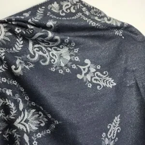 cleo | Accessories | Navy Blue And Silver Paisley Scarf Wrap Shawl 2 ...